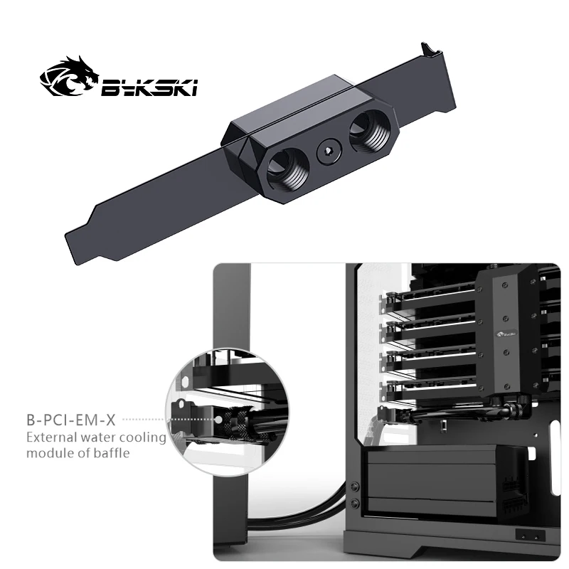 Bykski-PC-Case-PCI-E-Brass-Block-Cross-Water-Inlet-Outlet-G1-4-Port ...