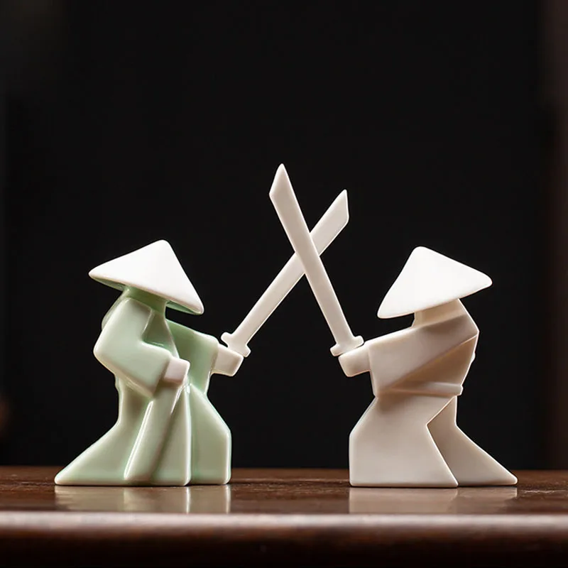 Swordsman-Chivalrous-Expert-Ceramic-Samurai-Knight-Statue-Home ...