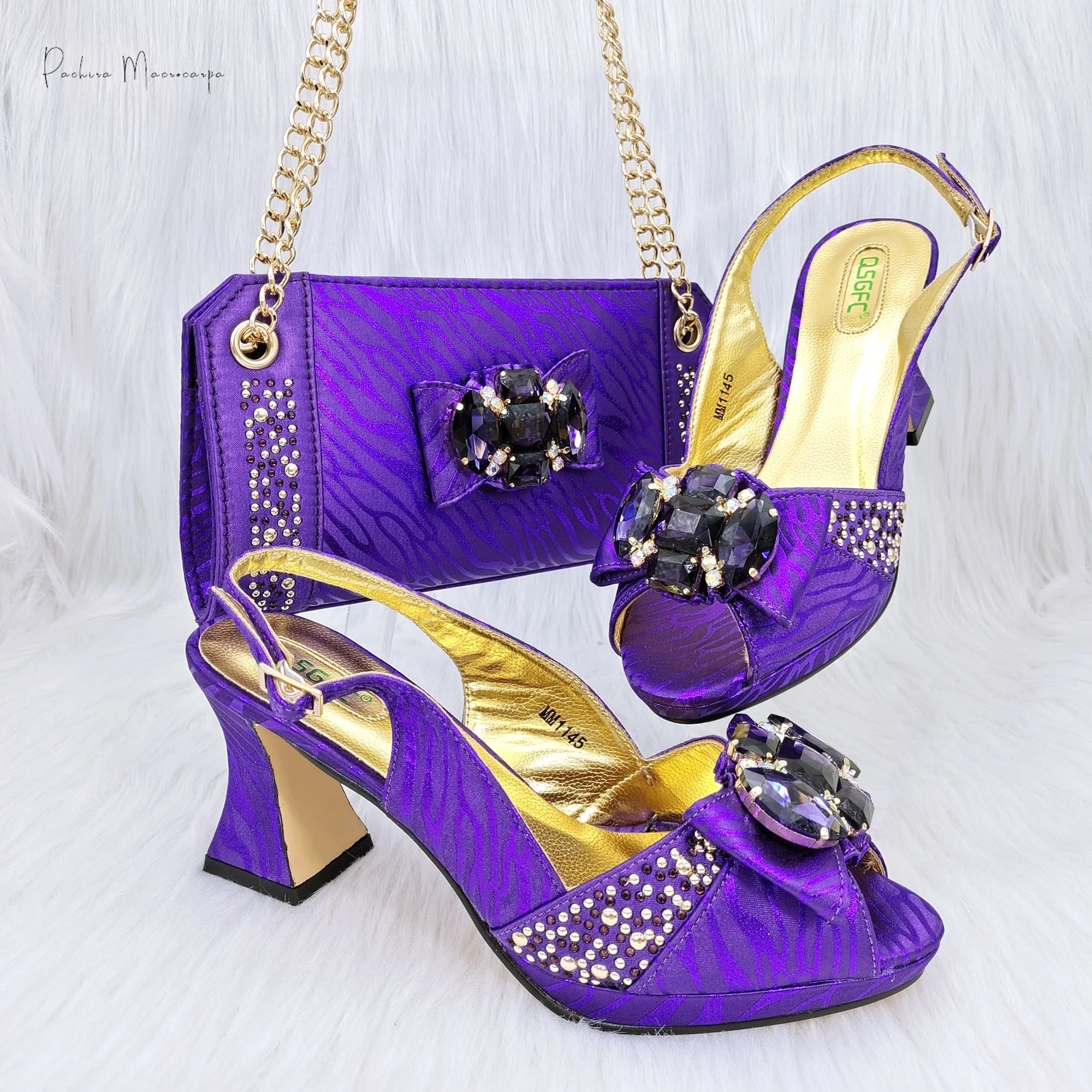 Lady-Peep-Toe-Shoes-and-Bag-Set-Design-de-Plataforma-Decora-o-de-Strass ...