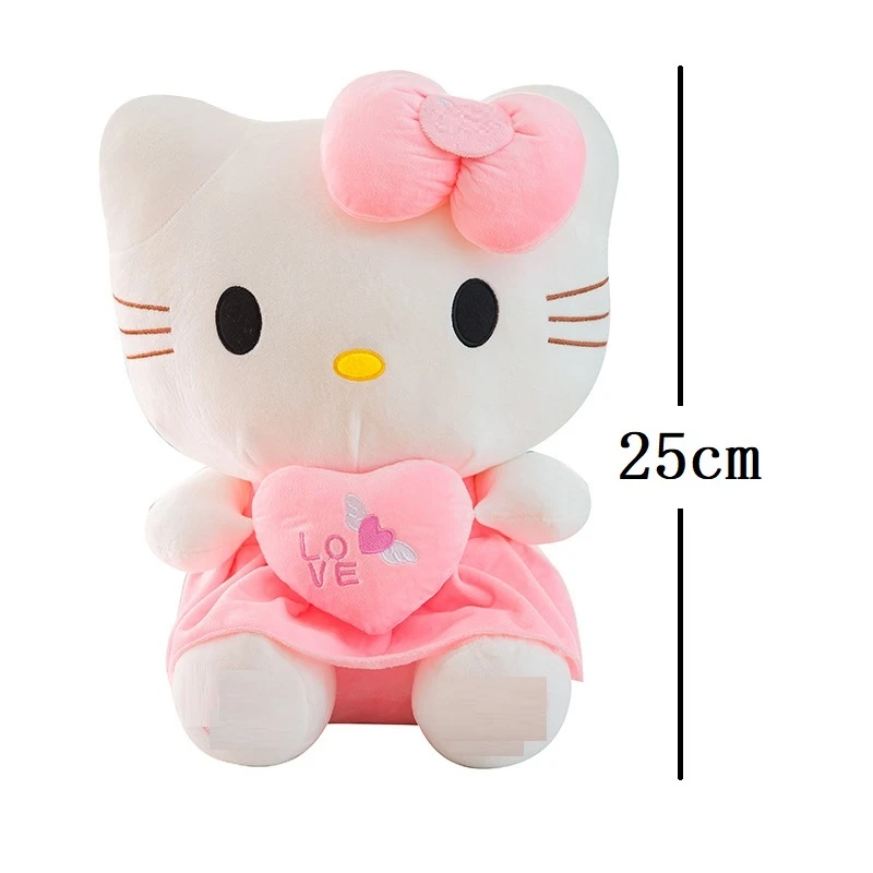 Cartoon 25cm Pink Hellokitty Plush Toy Cat Anime Plushie Stuffed ...