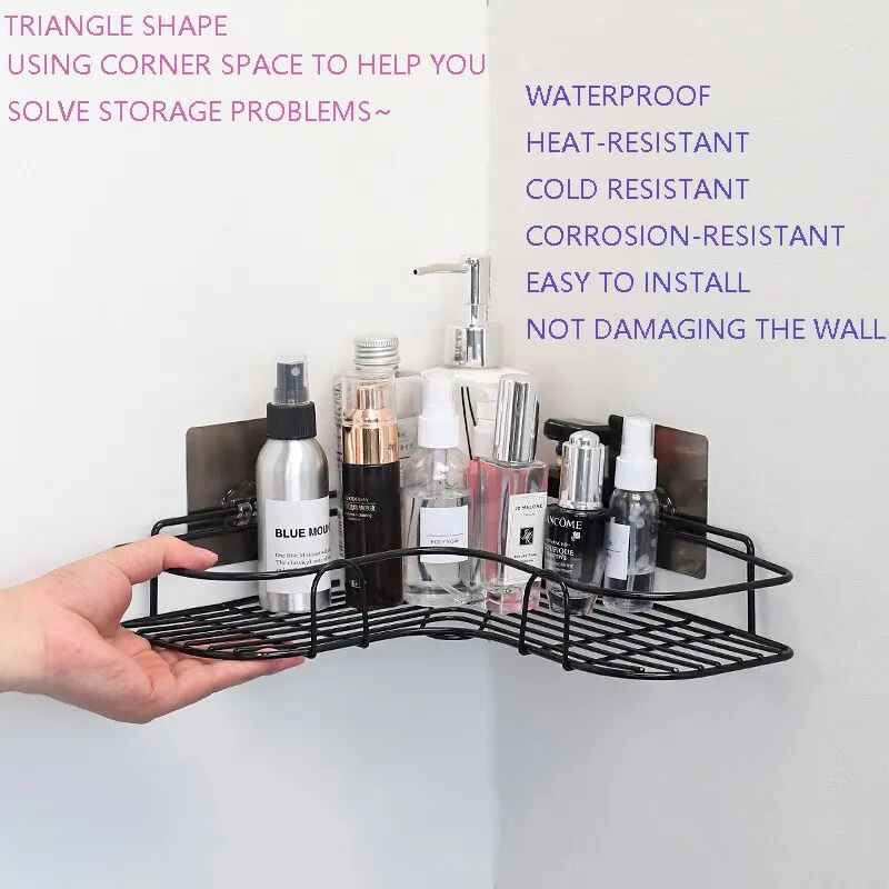 Household-Non-Perforated-Corner-Mounted-Triangular-Storage-Rack-In ...