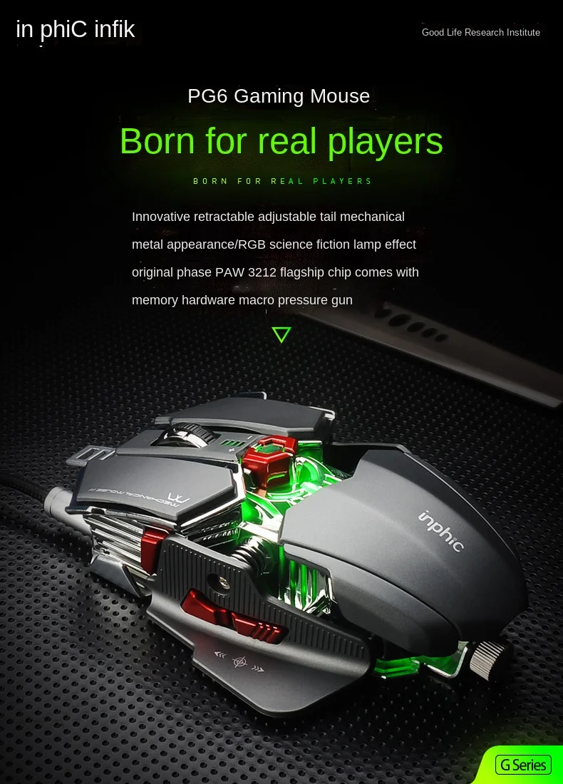 XIAOMI Mouse con cable INPHIC PG6 24G altamente sensible | falabella.com