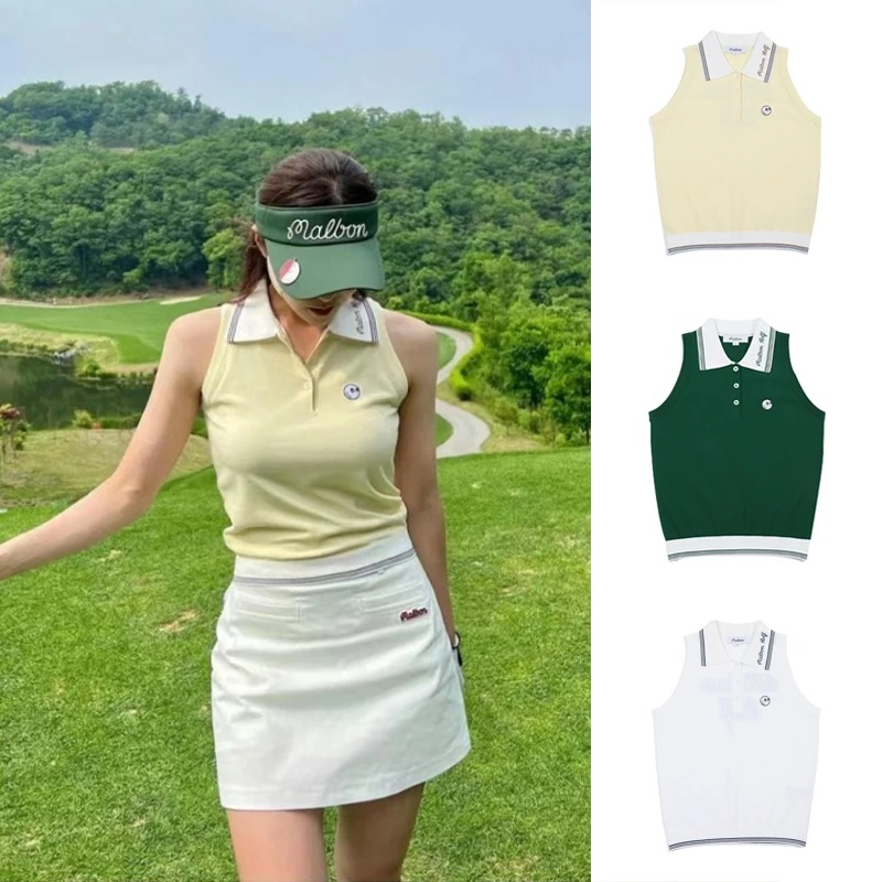 여성용 골프 복장 여름 조끼 대형 사이즈 럭셔리 액세서리 니트 조끼 다목적 야외 스포츠 상의 여성 패션 신상