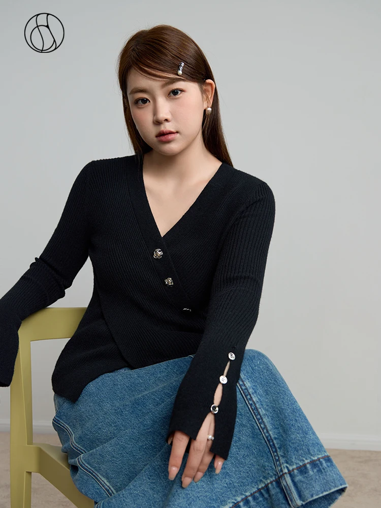 DUSHU-Niche-Design-V-neck-Cross-Knitted-Bottoming-Sweaters-for-Women-2023-Winter-Newly-Diagonal ...