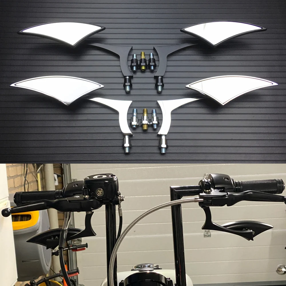 Universal Blade Motorcycle Rearview Mirrors For Harley Dyna Sportster ...