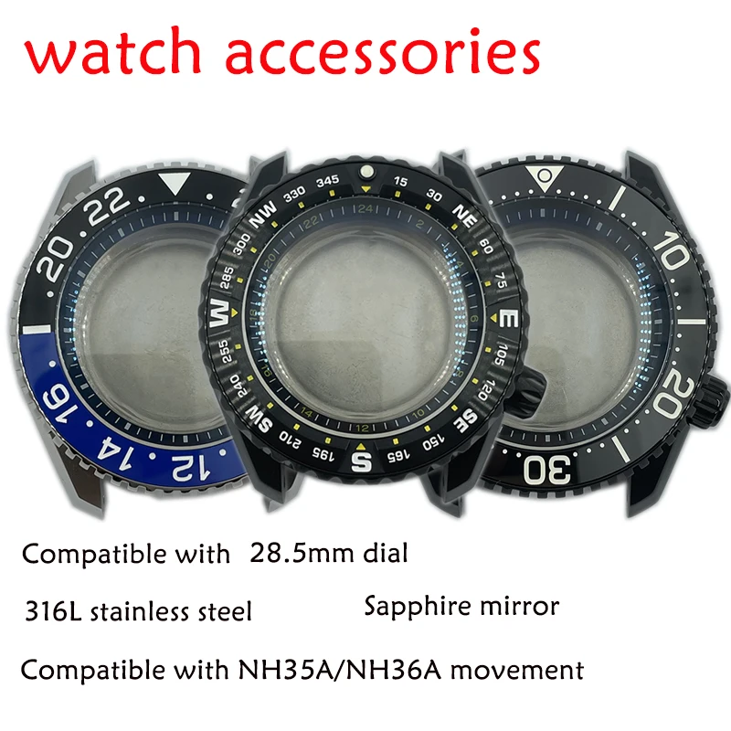 Seiko-diving-watch-modified-box-case-fit-Seiko-NH35-36-4R-6R-movement ...