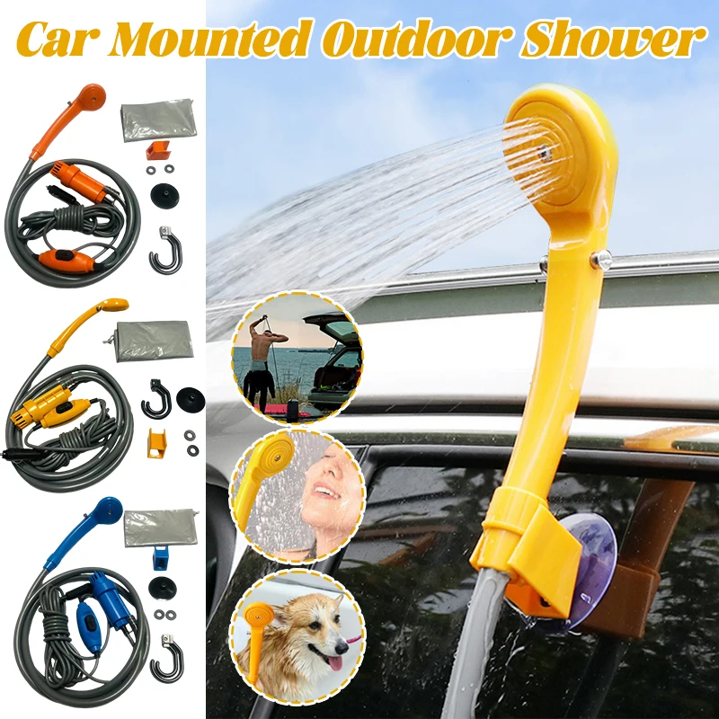 Car Shower DC 12V RV Travel Bathing Portable Car Washer With Cigarette ...