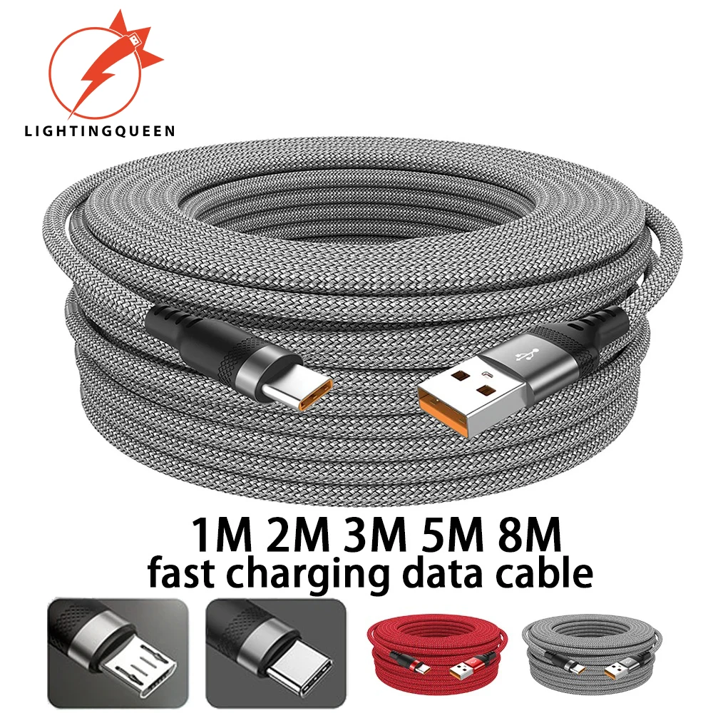 5M-Micro-Usb-Cable8M-3M-2M-1-5M-1M-Nylon-Extra-Longusb-Type-C-Data ...