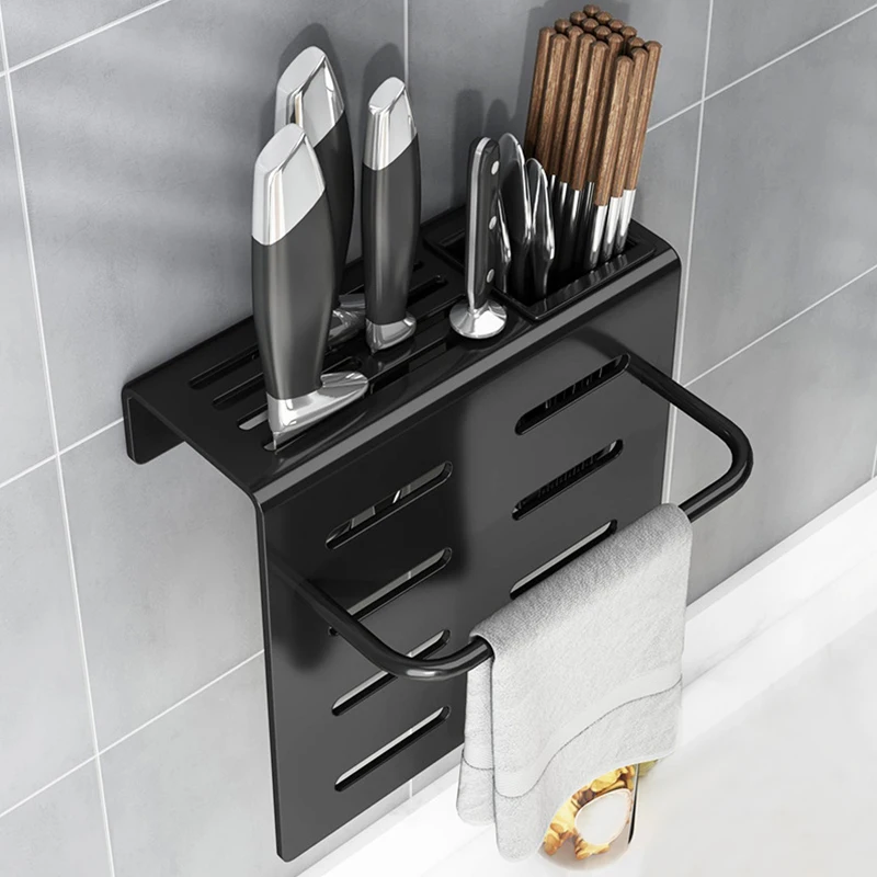 Kitchen-Wall-mounted-Knife-Storage-Rack-Knife-Block-Free-Punching-Knife ...