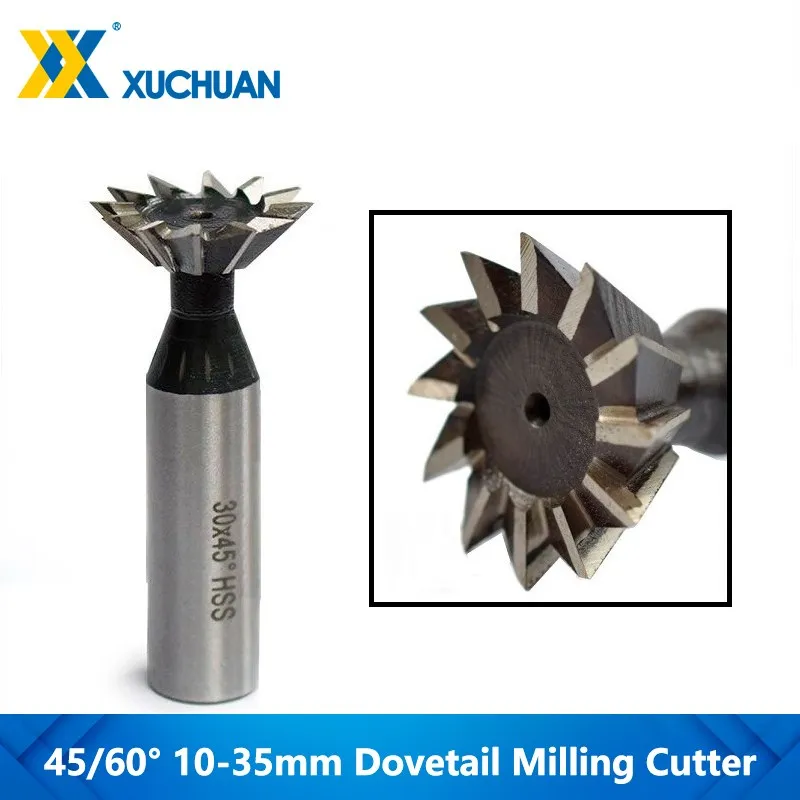 1pc-45-55-60-Degrees-HSS-Dovetail-Milling-Cutter-10-60mm-Straight-Shank ...