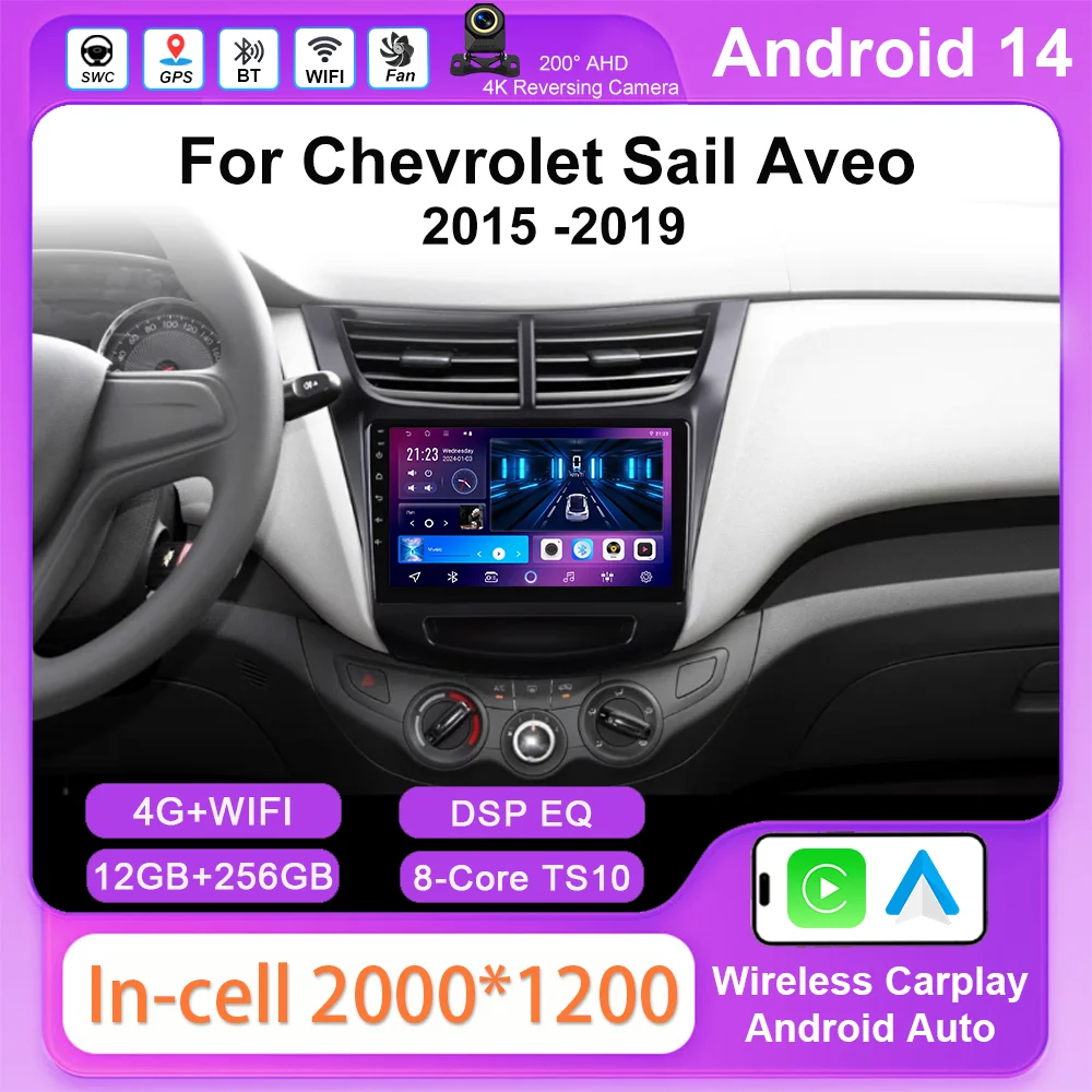 Car Dvd Android GPS Navigation For Chevrolet Sail Aveo 2015 -2019 Auto ...