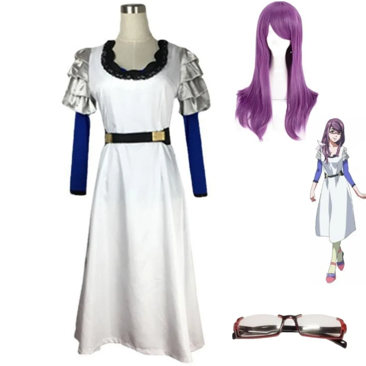 Anime-Tokyo-Ghoul-Kamishiro-Rize-Cosplay-Costume-Purple-Wig-Long ...