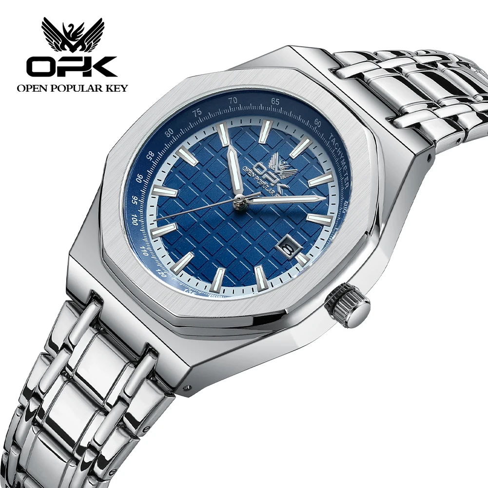 OPK-Original-Quartz-Watch-for-Men-Stainless-Steel-Strap-Calendar ...
