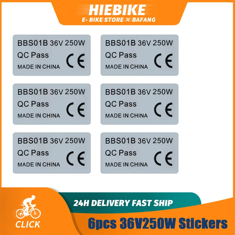 6pcs 36V 250W Stickers Electric Bicycle Sticker for Bafang BBS01B ...