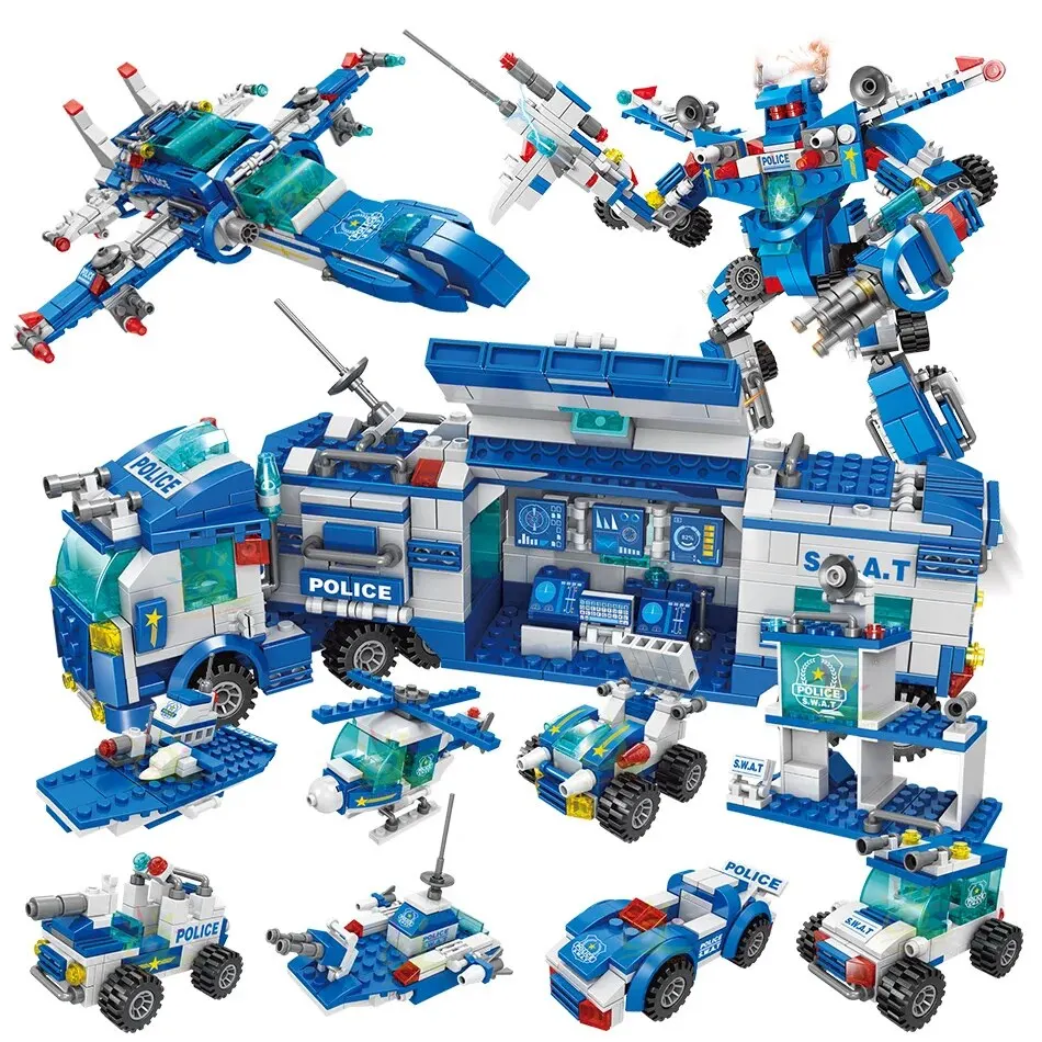 City-Patrol-Police-Car-Building-Blocks-para-crian-as-Departamento-de ...