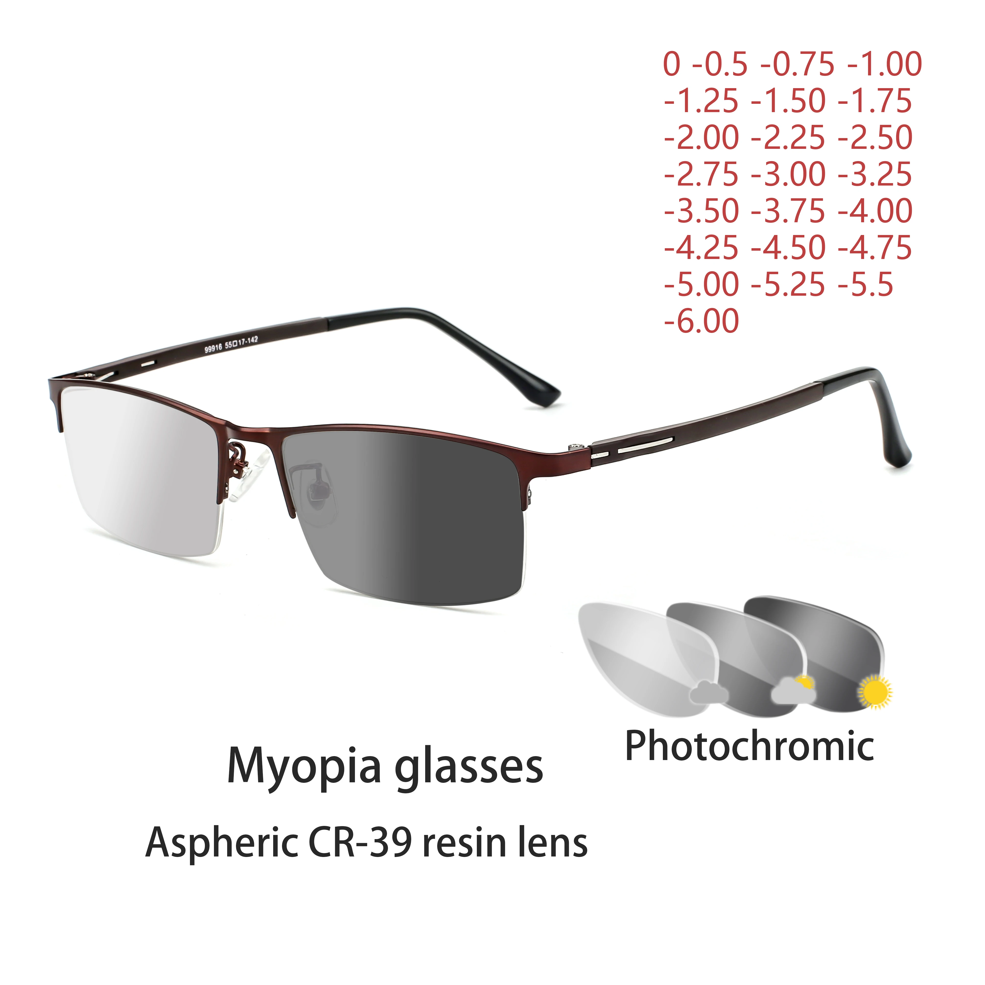 Photochromic-Eye-Glasses-Men-Women-Myopia-Eyeglasses-Finished-Glasses ...