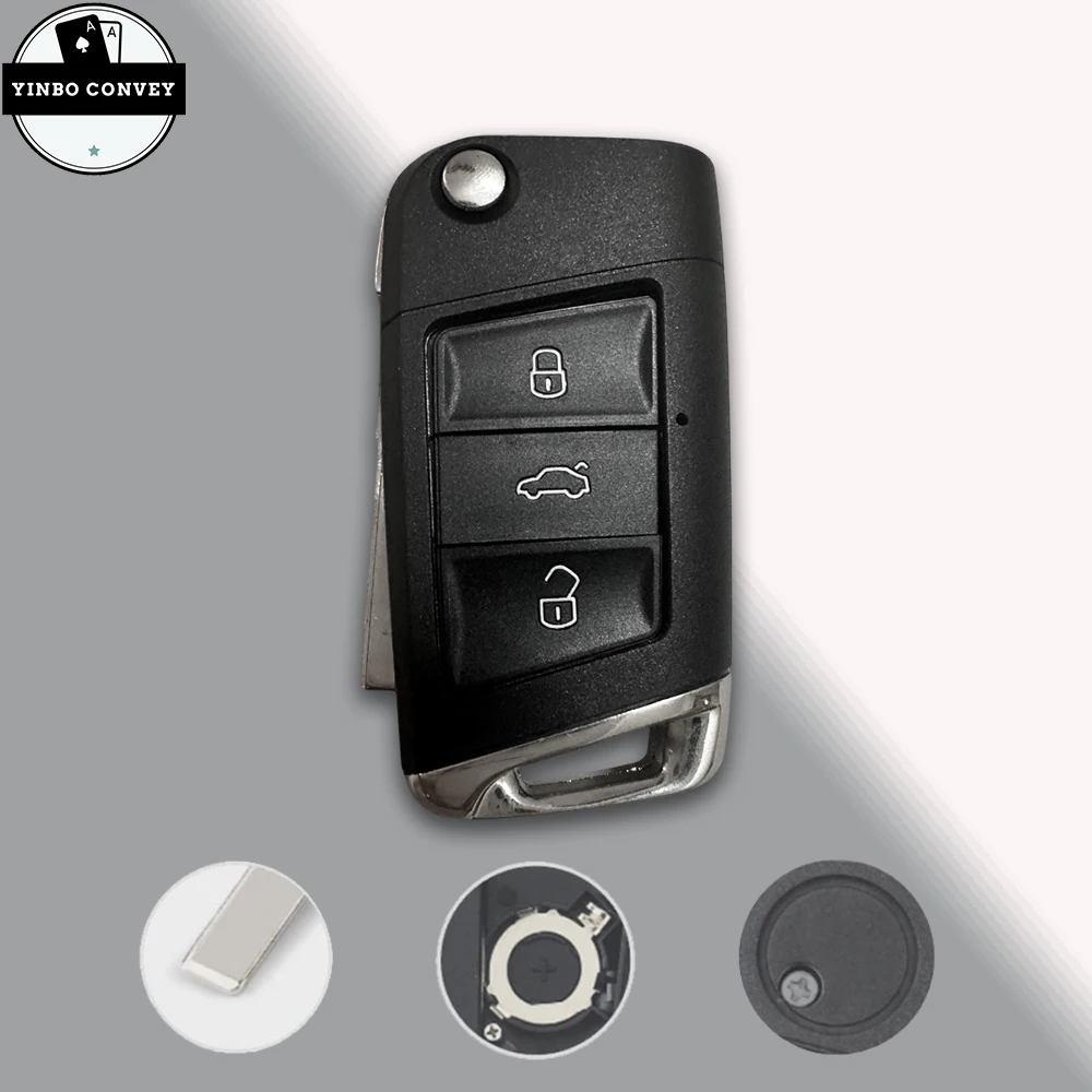 YINBO-Flip-Remote-Key-Shell-Fob-3-Buttons-Car-Key-ForVolkswagen-VW-Golf ...