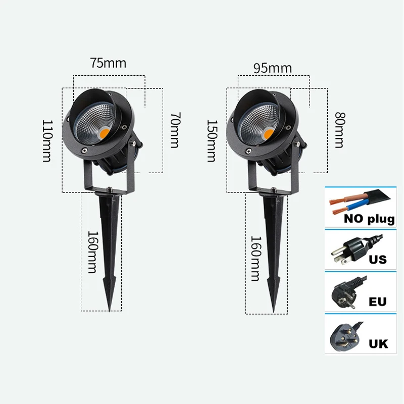 EU/US plugs LED Garden Lawn Lamp 10W 15W Waterprof IP65 220V12V24V ...