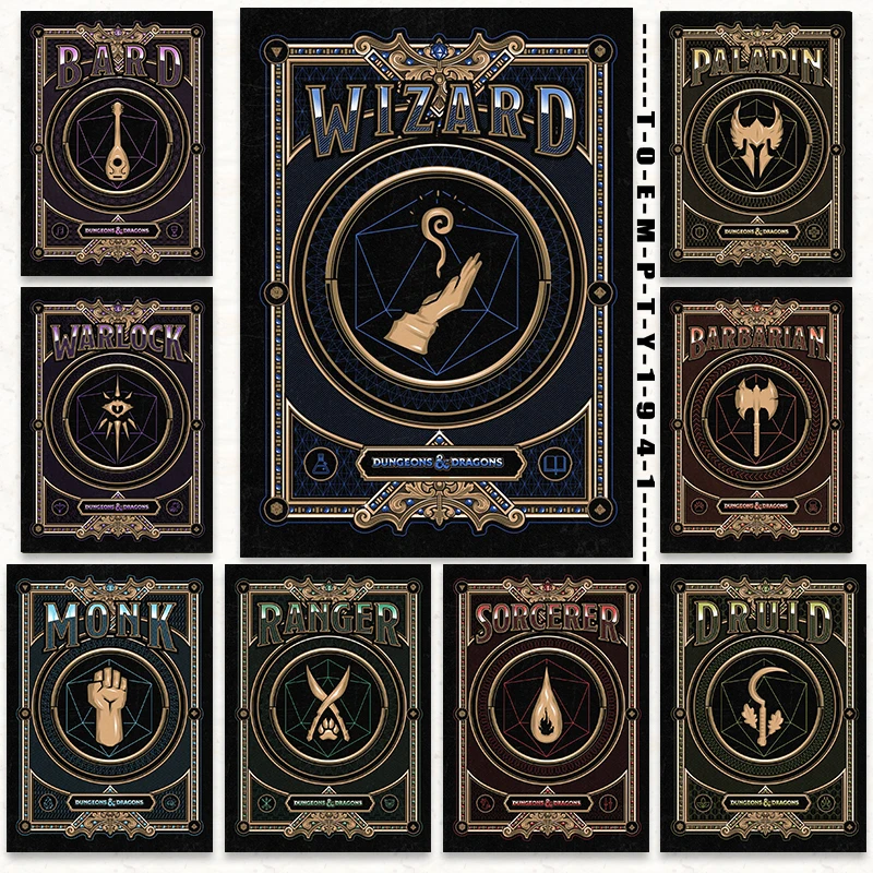 D-D-Class-Symbols-Poster-Canvas-Printing-Dungeons-and-Dragons-Video ...