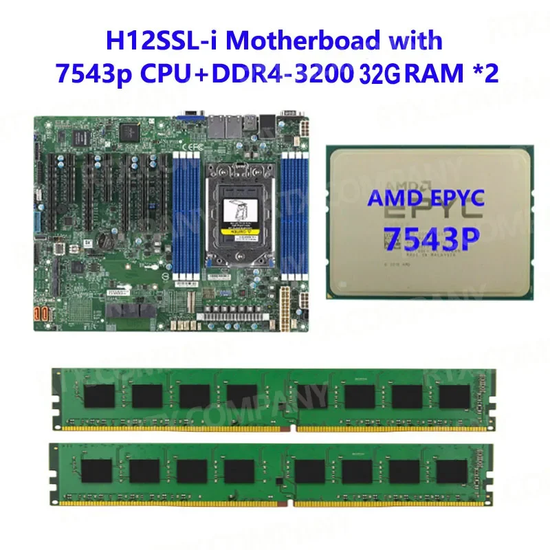 PARA-placa-m-e-Supermicro-H12SSL-i-AMD-EPYC-7543P-2-8GHz-32C-64T-CPU ...