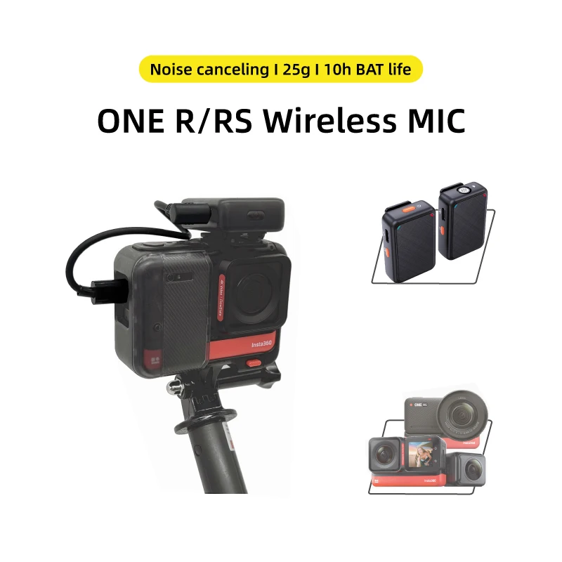 wireless-microphone-mic-for-Insta360-One-R-RS-mic-audio-no-need-mic ...