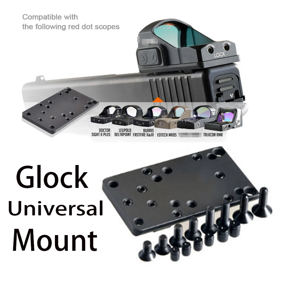 Tactical Glock Mount Plate Base Universal Pistol Red Dot Optics Sight ...