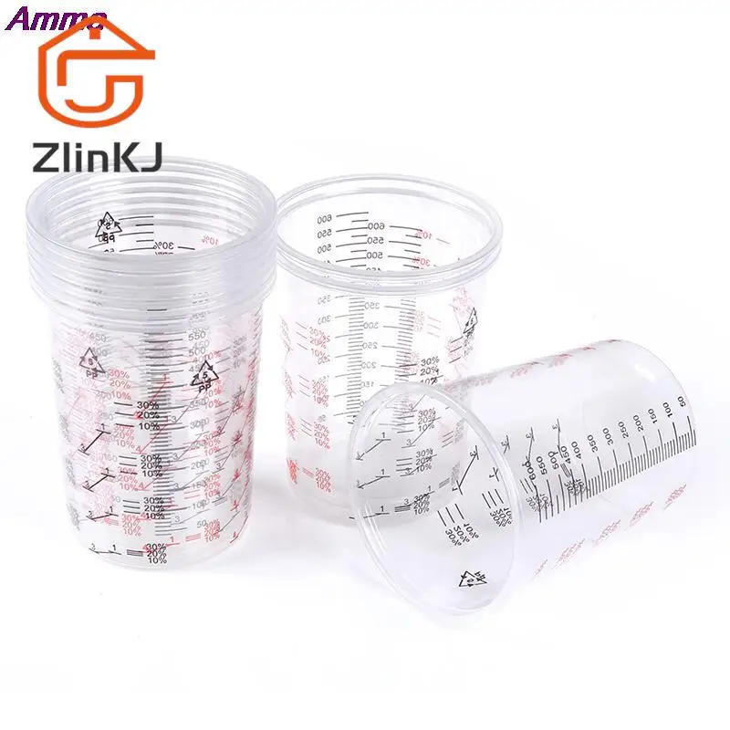 High Quality 10pcs Plastic Paint Mixing Cup 600ml Mixing Pot Paint ...