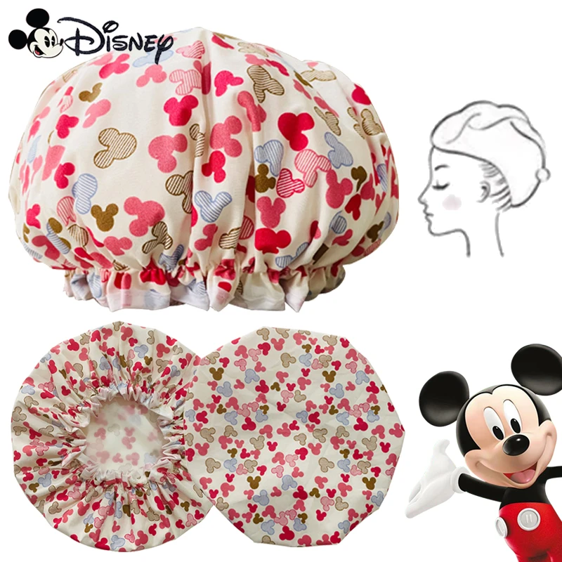 Cartoon Disney Mickey Mouse Shower Caps for Women Bathroom Double Tier ...