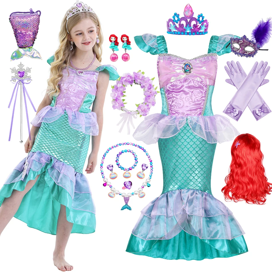 Girl-Mermaid-Princess-Costume-Kid-Fancy-Ariel-Party-Carnival-Birthday ...