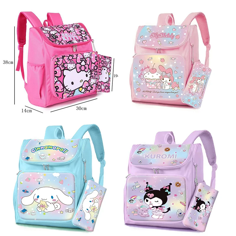 Miniso-Hello-Kitty-Cinnamorll-Girl-Gradient-Color-Cartoon-Backpack ...