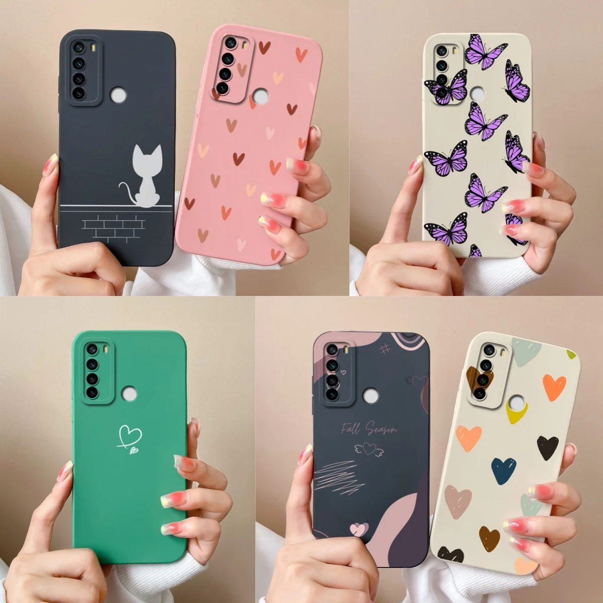 For-Xiaomi-Redmi-Note-8-Pro-Phone-Case-Butterfly-Liquid-Silicone-Camera ...