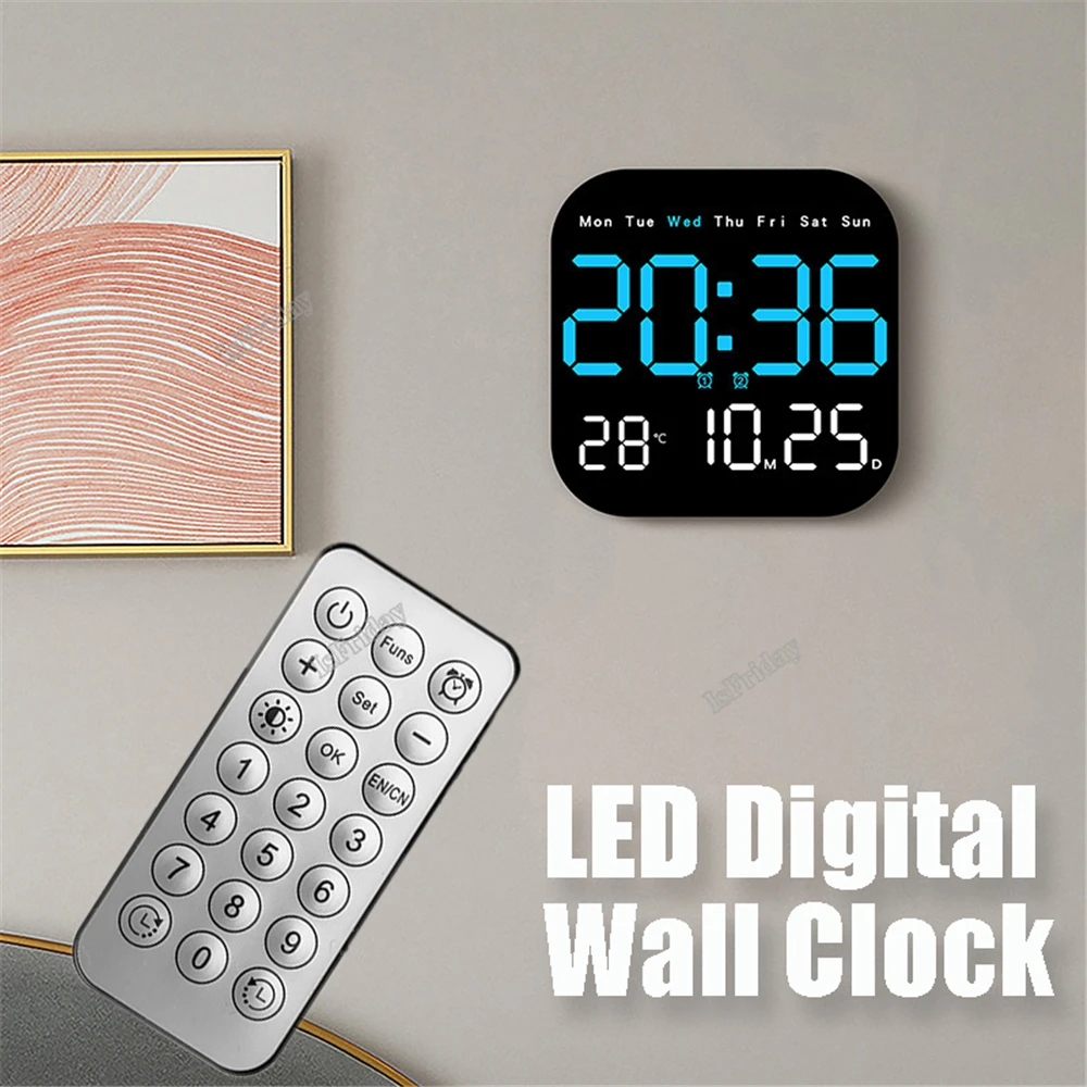LED-Digital-Wall-Clock-Large-Screen-Time-Temperature-Date-Week-Display ...
