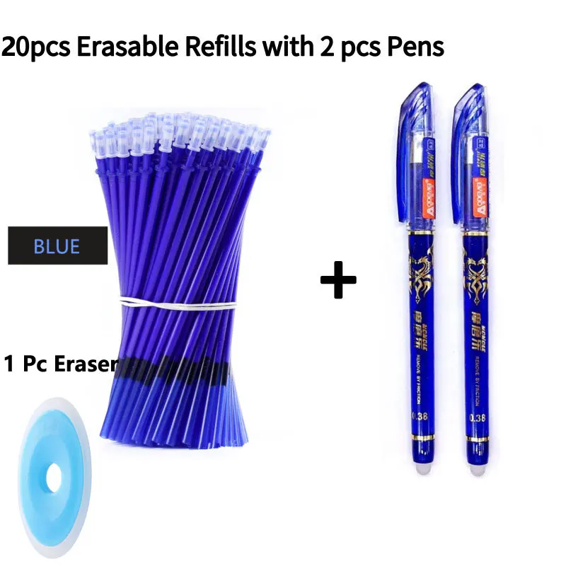 23Pcs-Set-Erasable-Gel-Pen-Blue-Black-Red-Ink-Washable-Handle-Erasable ...