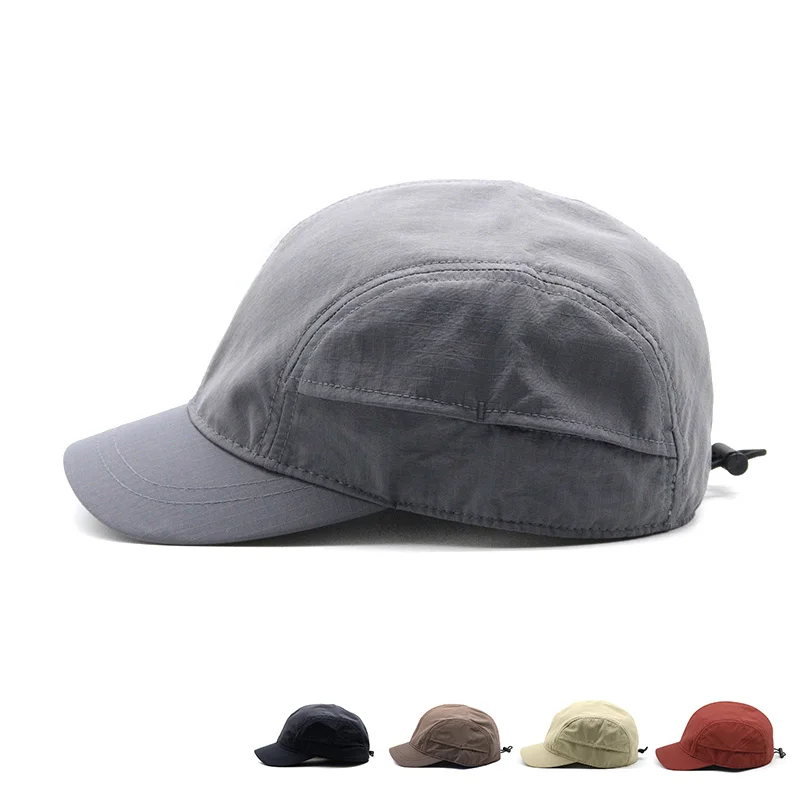 Mens-4-Panels-Full-Closed-Short-Brim-Baseball-Cap-Unisex-Summer-Outdoor ...