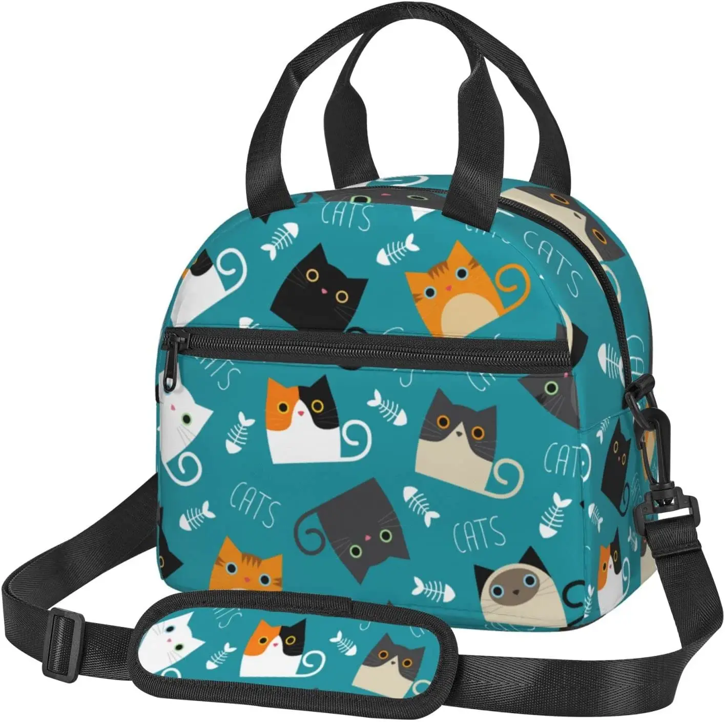Funny-Cartoon-Cats-Lunch-Bag-Cute-Kitten-Animals-Reusable-Insulated ...