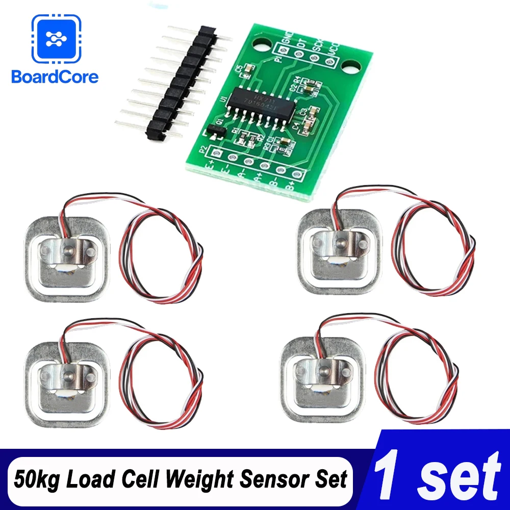 1 Set 50kg Load Cell Weight Sensor Set with HX711 Module - DIY Half ...