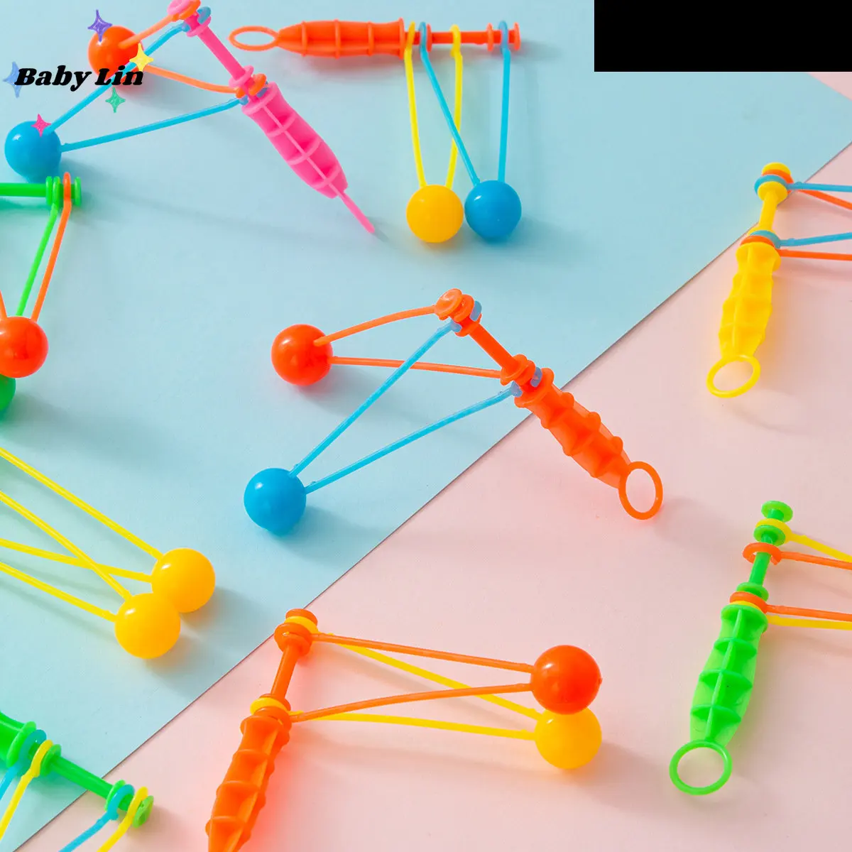 3/10Pcs Plastic Touch Balls Tot Kids Hand Shaking Double Balls Swing ...