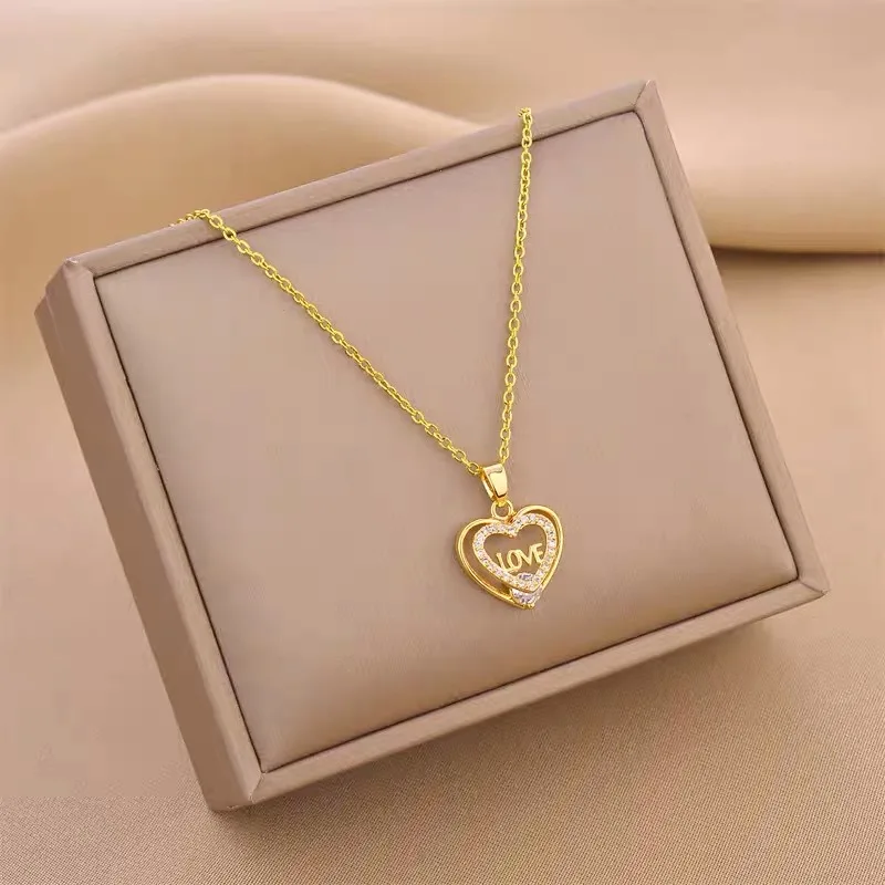 Fashion-Charm-Heart-shaped-LOVE-Letter-Necklace-Personality-Retro-Put ...