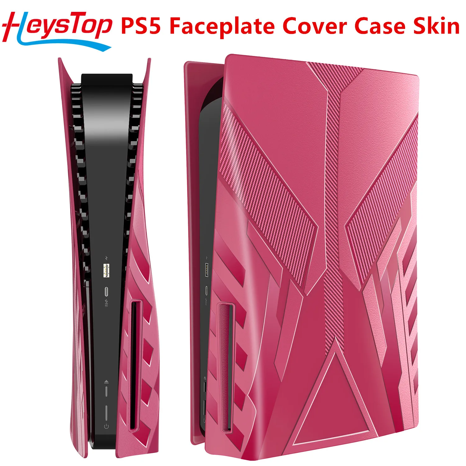 HEYSTOP PS5 Faceplate Cover Case Skin for PS5 Console, PS5 Black Side ...