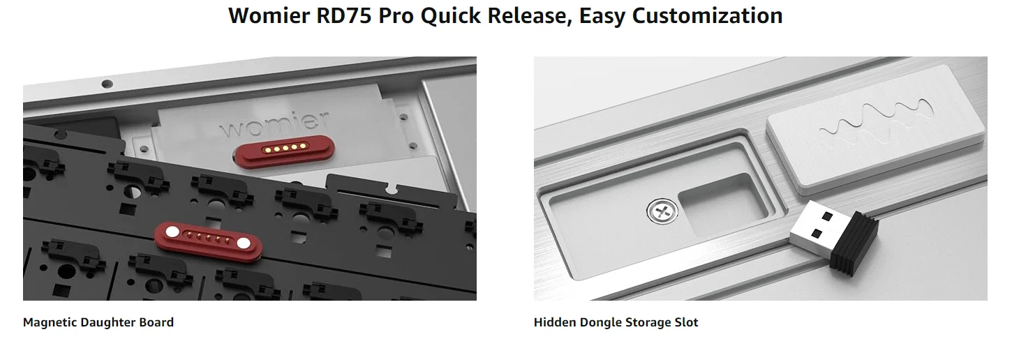 Womier RD75 Pro Быстросъемная беспроводная алюминиевая клавиатура QMK ...