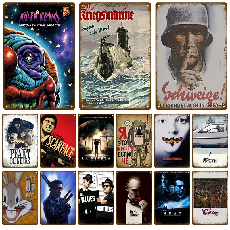 Retro Movie Tin Sign Poster Vintage Wall Posters Metal Sign Decorative ...