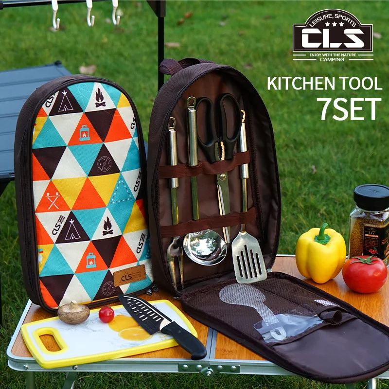 Outdoor Cooking Set Camping Portable Kitchen 8 Piece Set Self Driving ...