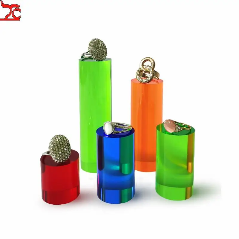 Polychrome Acrylic Round Sheet Stamping Block Cosmetics Display Stand ...