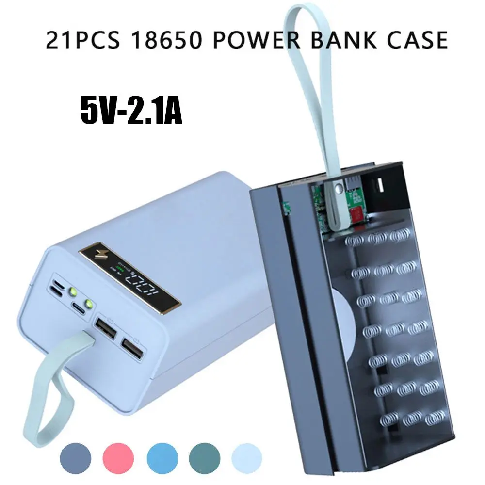 21x18650-Battery-Storage-Box-Dual-USB-Charge-18650-Battery-Power-Bank ...