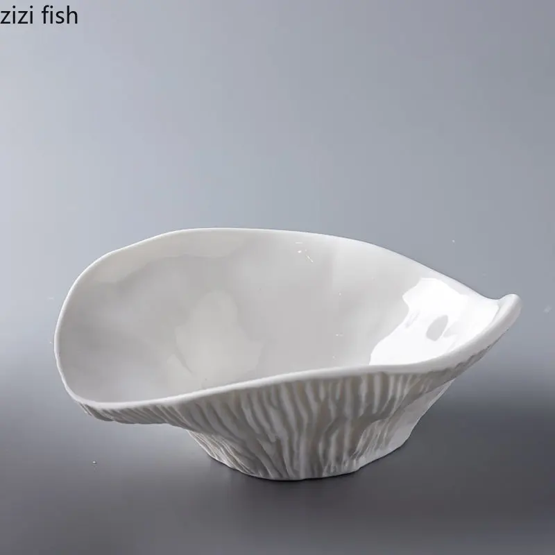 Ceramic-Soup-Bowl-Household-Shell-Shaped-Salad-Bowl-Dessert-Bowl-Ice ...
