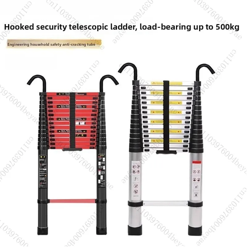 Extra long telescopic ladder, section ladder, steel pipe straight ...