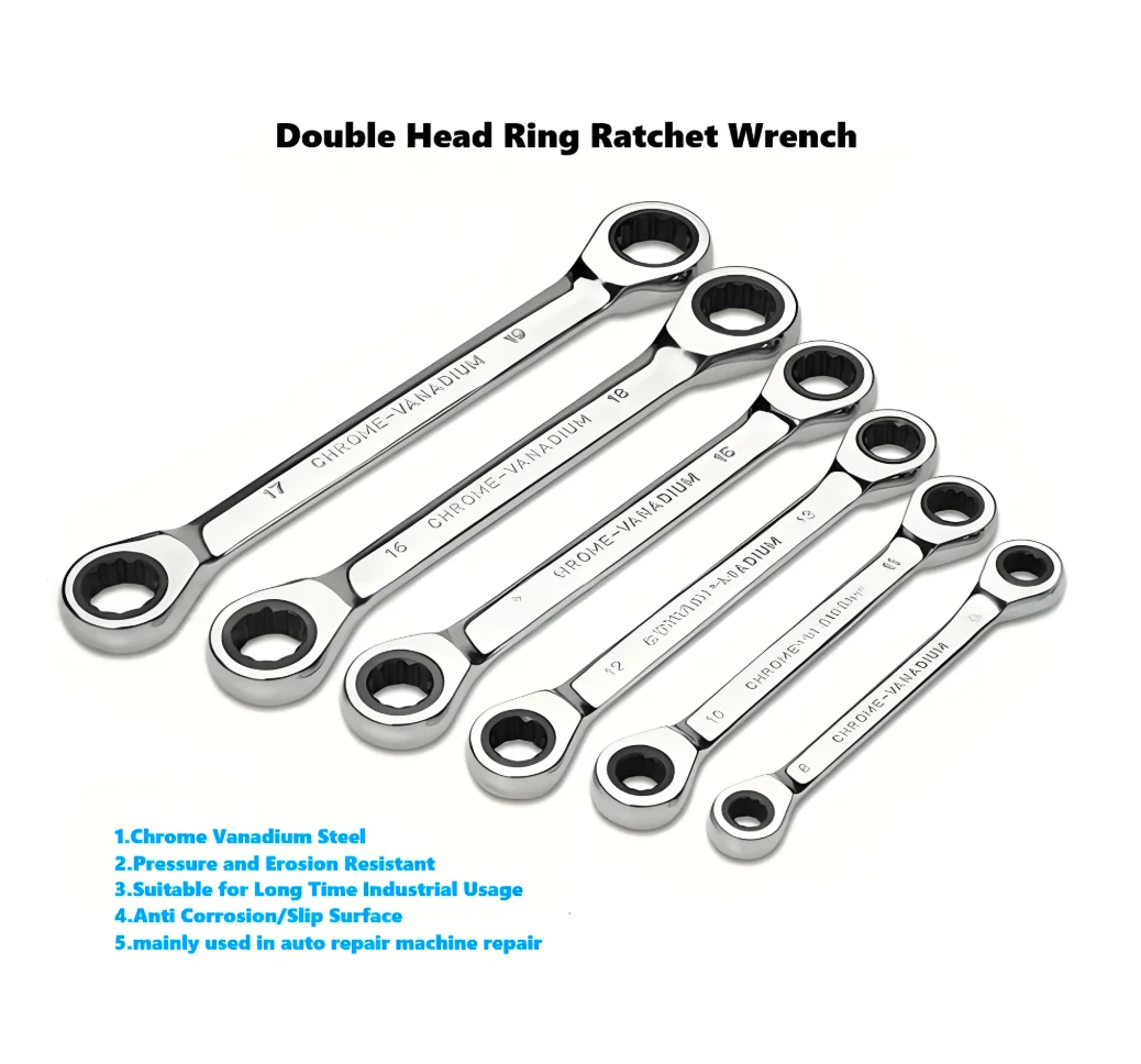 Double Box End Ratcheting Wrench set,Heavy Duty Cr-V Box Ratchet ...