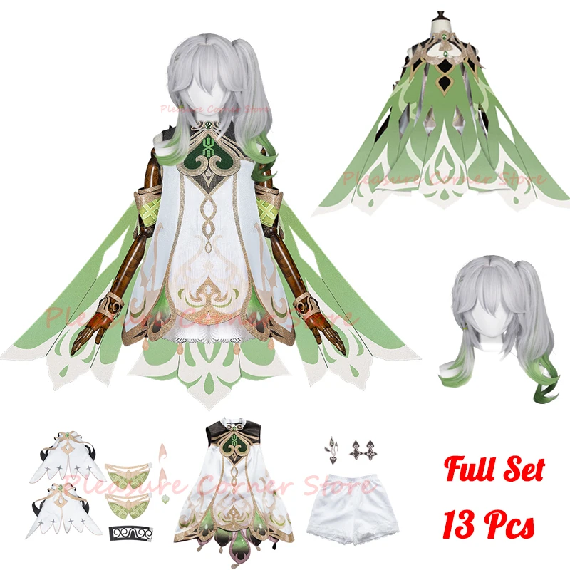 Genshin Impact Full Set 13Pcs Nahida Cosplay Costume Sumeru Dendro God ...