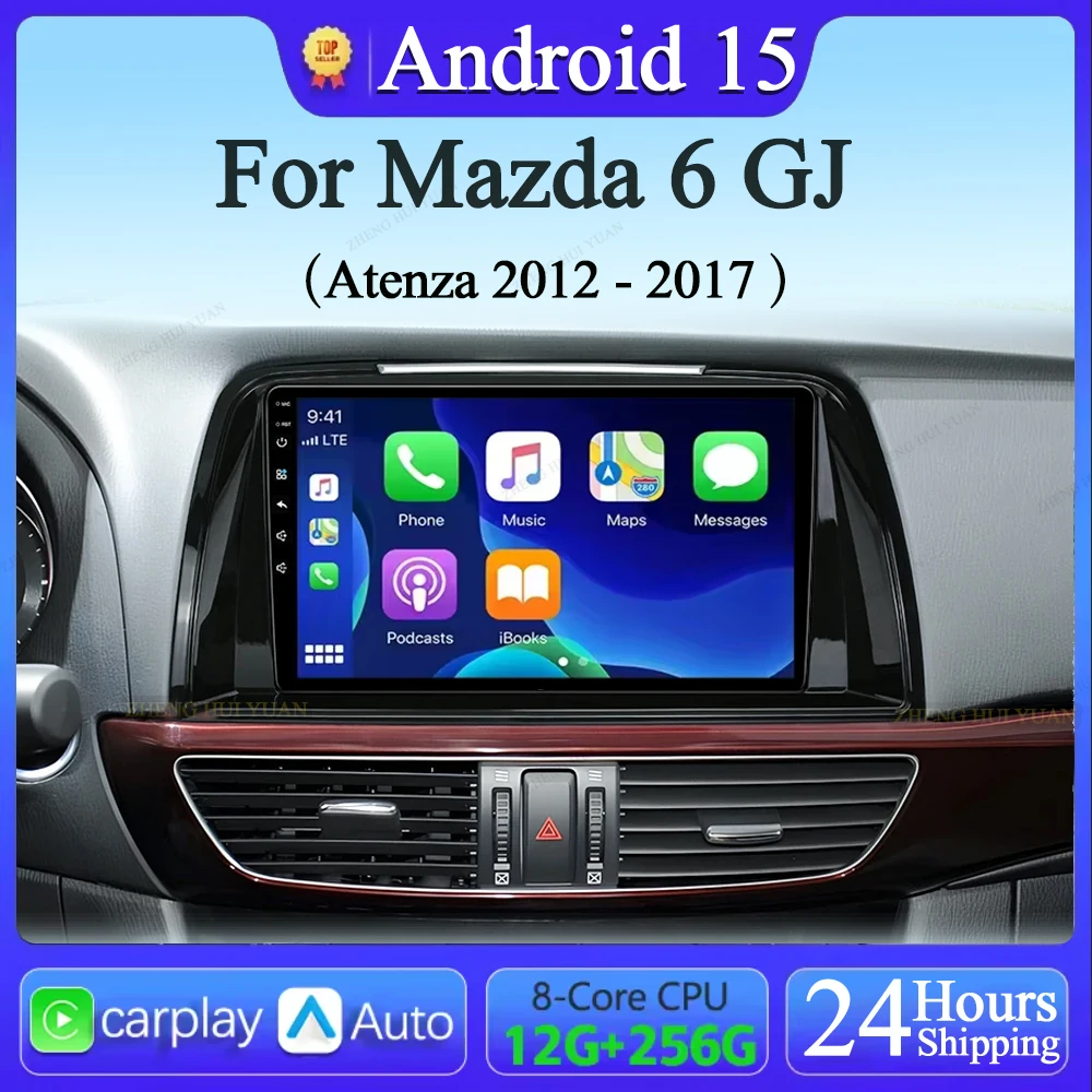 Android 15 For Mazda 6 GJ Atenza 2012 2013 2014 2015 2016 2017 Carplay ...