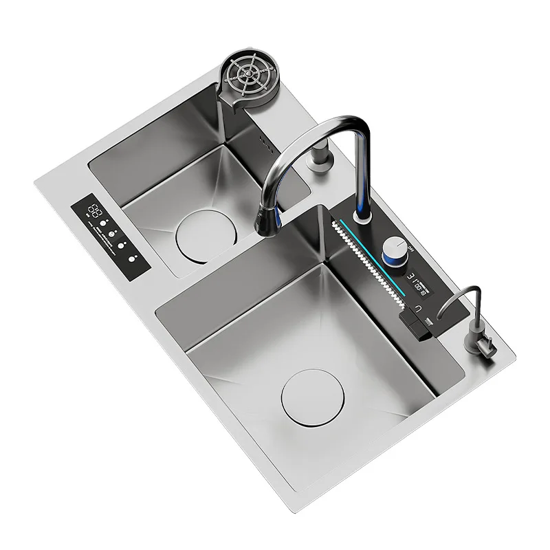 Smart-Kitchen-Sink-with-Ultrasonic-Cleaning-Function-Stainless-Steel ...